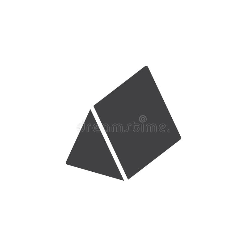 Triangular Prism Geometrical Figure Vector Icon Stock Vector ...
