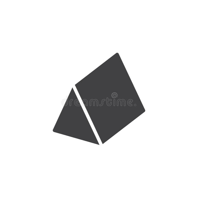 Triangular Prism Geometrical Figure Vector Icon Stock Vector ...