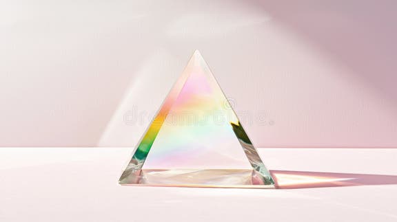 A Triangular Prism with a Gradient of Colors and a Reflective Surface ...