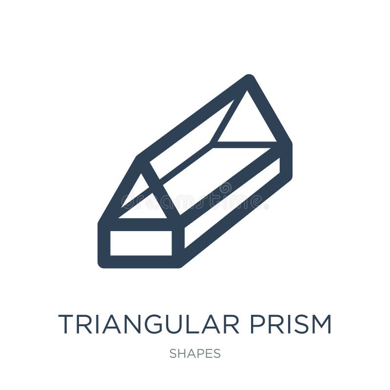 Triangular Prism Icon in Trendy Design Style. Triangular Prism Icon ...