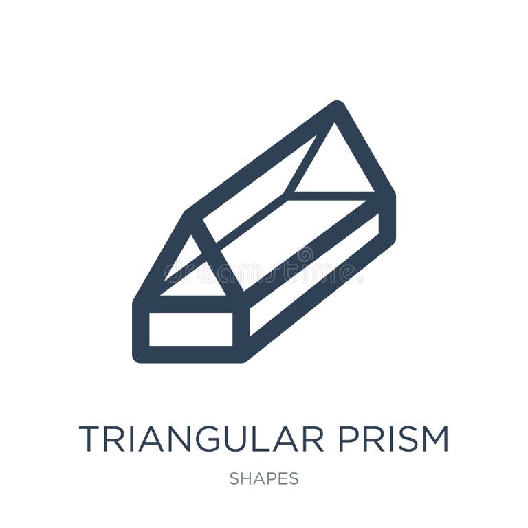 Triangular Prism Icon in Trendy Design Style. Triangular Prism Icon ...