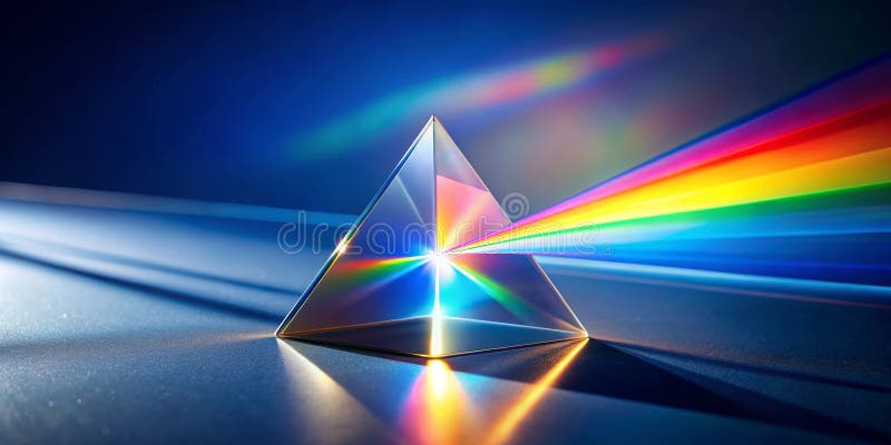 A Triangular Prism Refracting Light into a Vibrant Spectrum of Colors ...