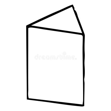 Triangular Prism. Sketch, Hand Drawing. Black Outline on White ...