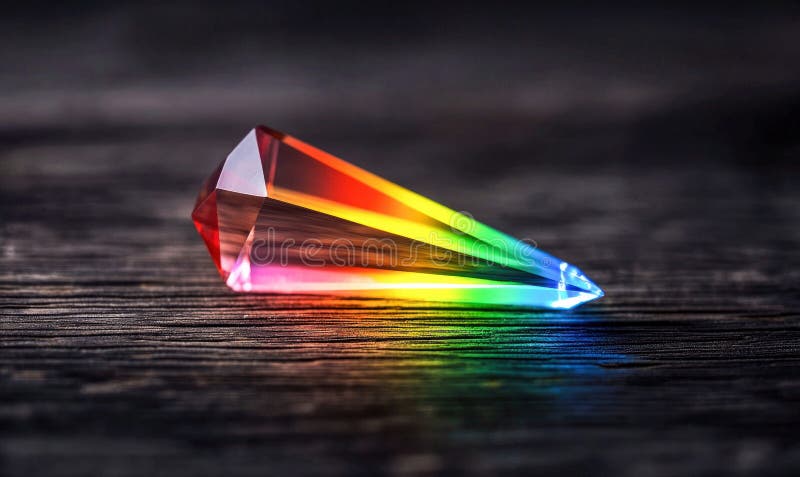 A Triangular Prism Splits White Light into a Full Spectrum of Rainbow ...