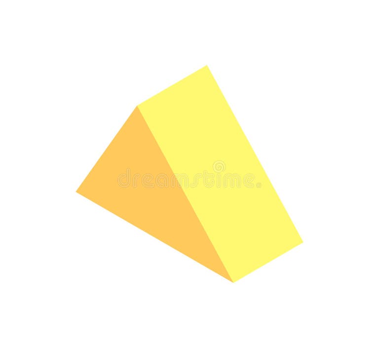Triangular Prism Yellow Color Vector Illustration Stock Vector ...