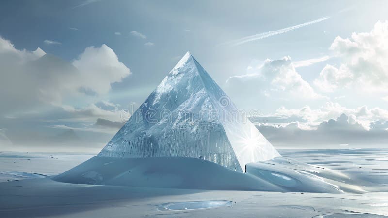 A Triangular Prismshaped Ice Formation Standing on Its Own in a ...