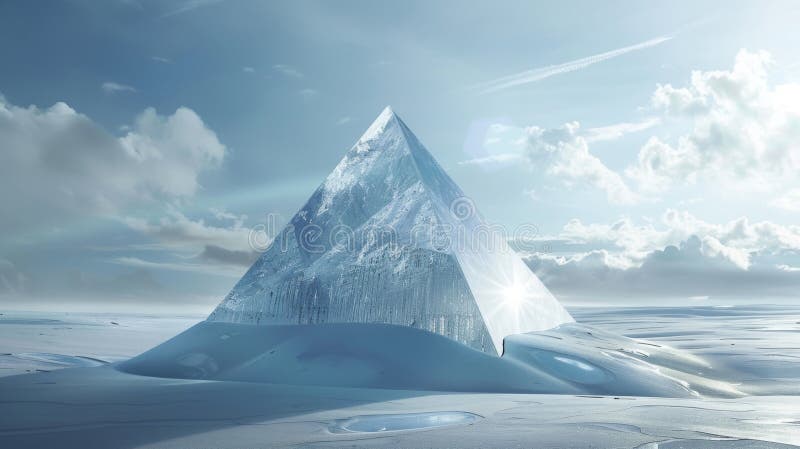 A Triangular Prismshaped Ice Formation Standing on Its Own in a ...