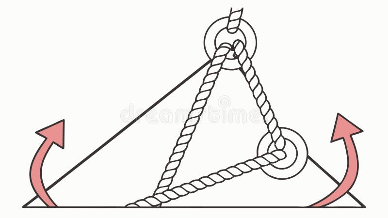 A Triangular Pulley System or Anchor with Rotational Forces, Vector ...