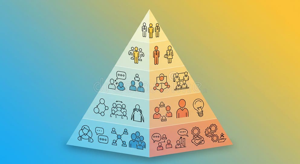 A Triangular Pyramid is Divided into Layered Segments, Each Containing ...