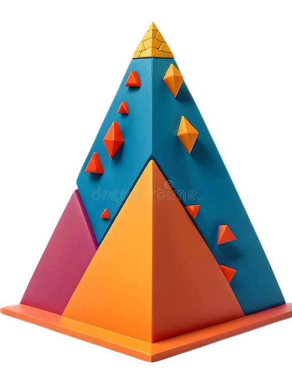 Triangular Pyramid. Multicoloured Geometric Figures. the Concept of ...