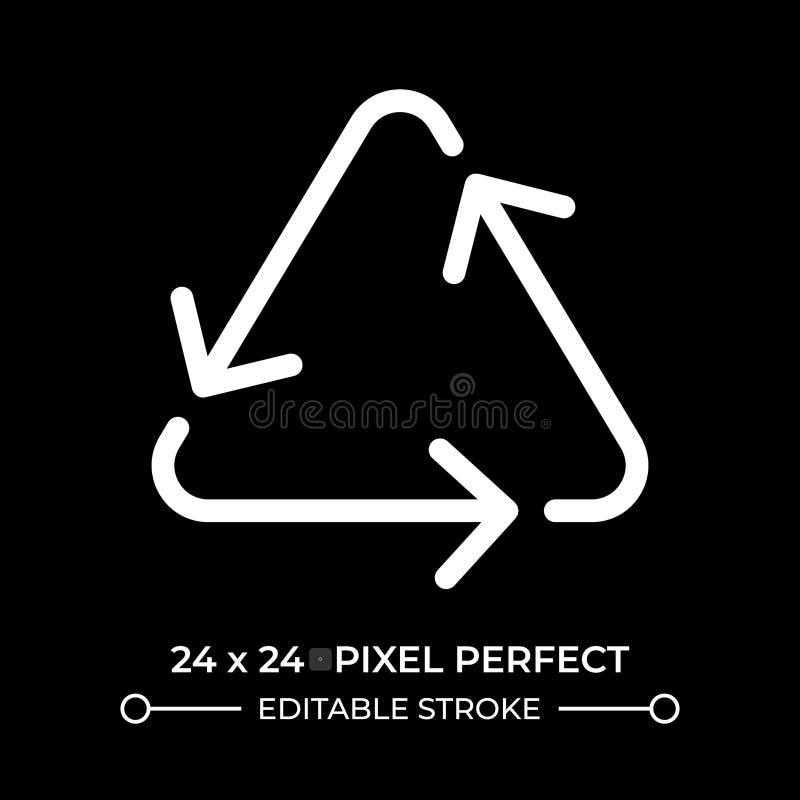 Triangular Recycling Sign Glyph Ui Icon Isolated on Black Stock ...