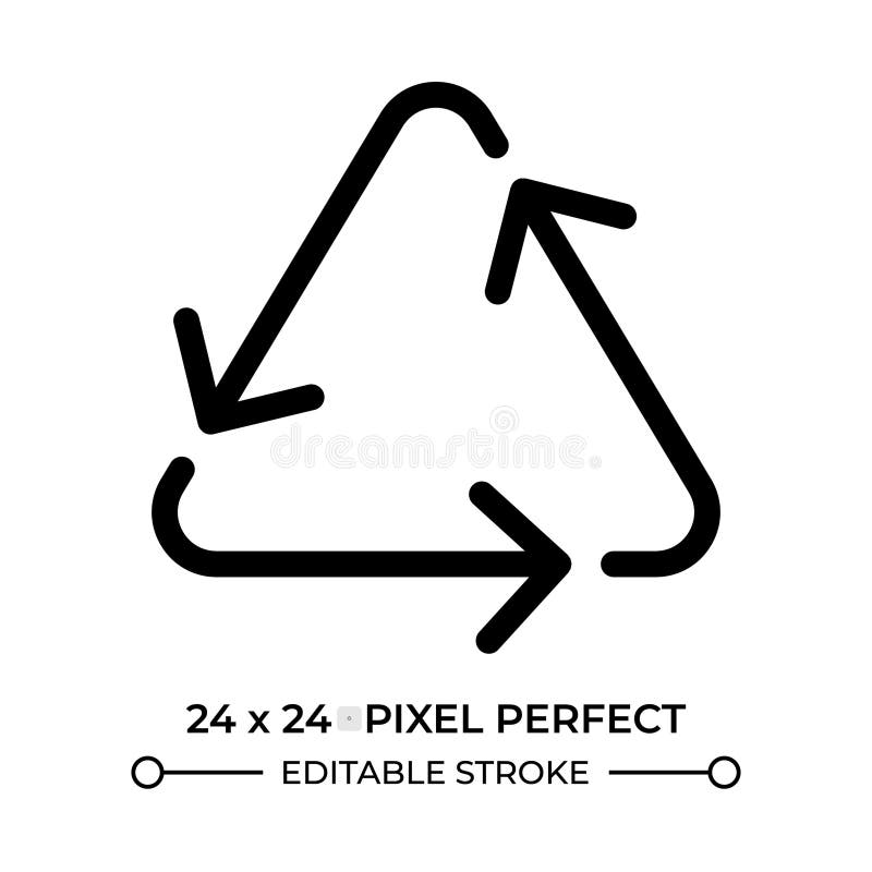 Triangular Recycling Sign Glyph Ui Icon Stock Vector - Illustration of ...