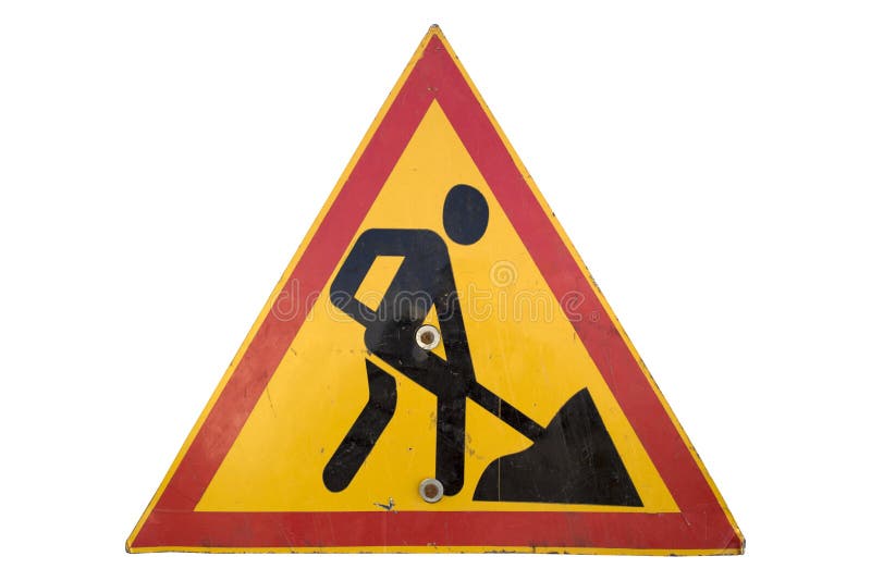 Triangular Red Border Road Sign `Under Construction` Isolated on Stock ...