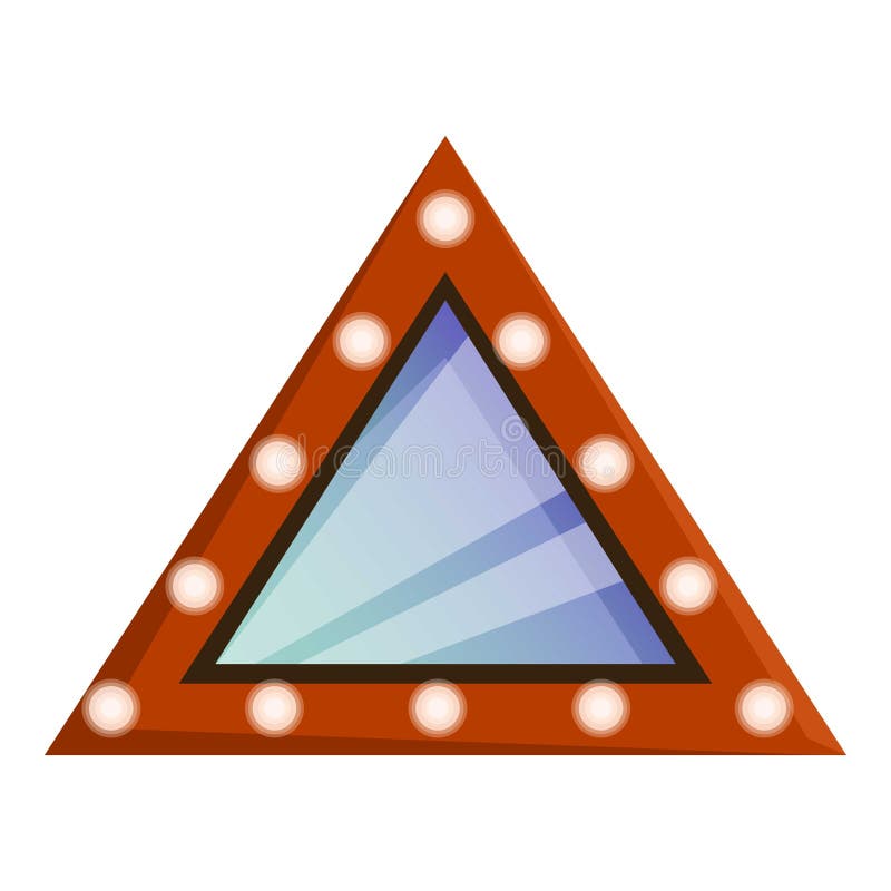 Triangular Red Marquee Sign with Light Bulbs Bordering Empty Space ...