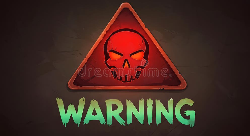Triangular Red Warning Sign with a Menacing Skull Design Inside ...