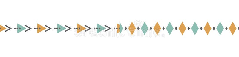 Triangular and Rhombus Pattern Border Design. Vector Illustration ...