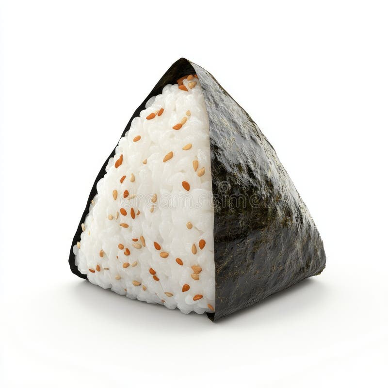 Delicious Sesame Rice Triangle Onigiri Wrapped in Seaweed Stock ...