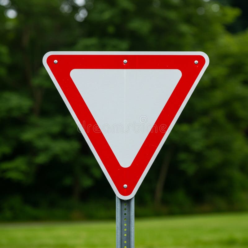 Triangular Road Sign with a Red Border and White Center, Indicating a ...