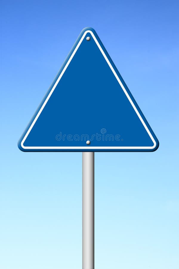Triangular Road Sign with Sky Stock Illustration - Illustration of ...