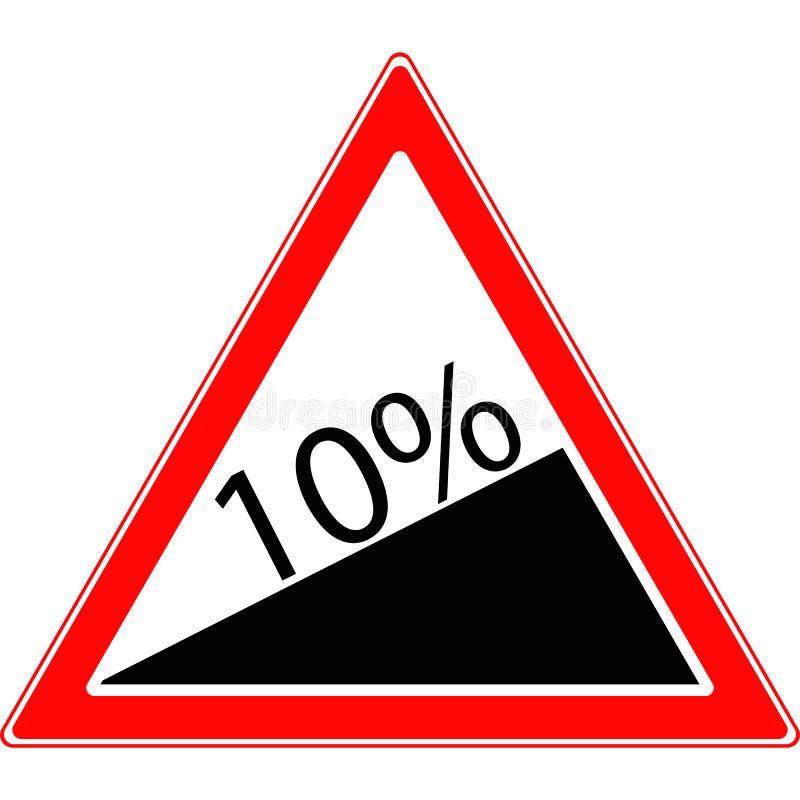 Triangular Road Sign, Steep Climb. Vector Image. Stock Vector ...