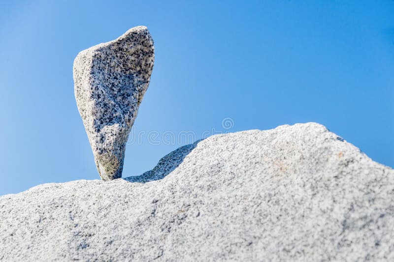 Triangular Rock Balanced on the Tip Stock Image - Image of precarious ...