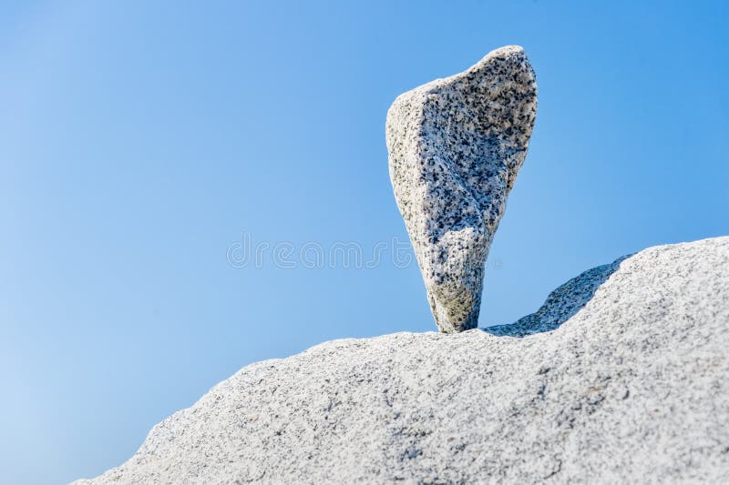 Triangular Rock Balanced on the Tip Stock Image - Image of balance ...