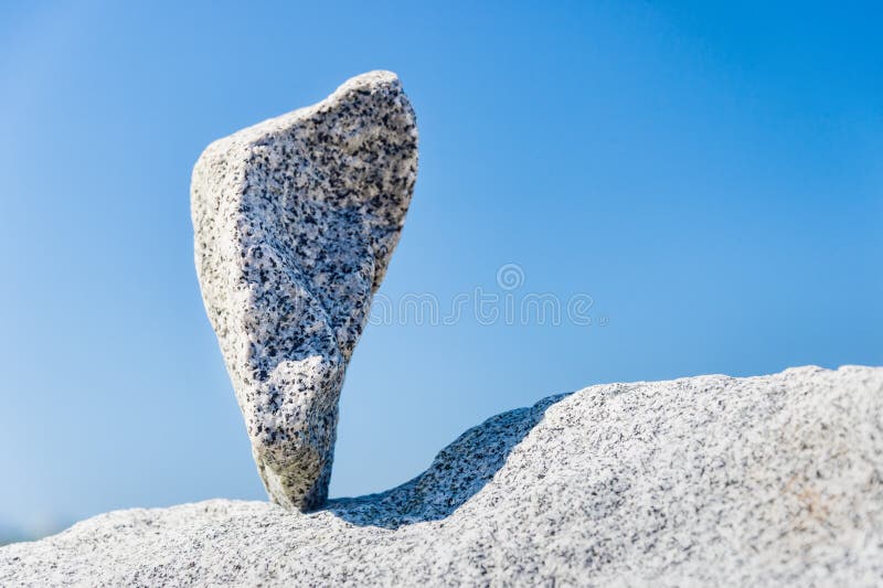 Triangular Rock Balanced on the Tip Stock Image - Image of calm, risk ...