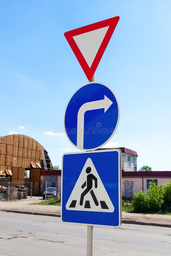 Triangular, Round and Square Traffic Signs Stock Image - Image of ...