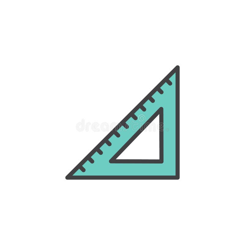 Triangular Rule Filled Outline Icon Stock Vector - Illustration of ...