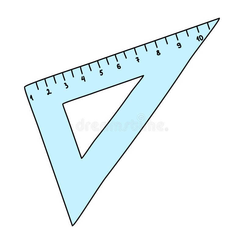 Triangular Ruler, Back To School Concept, Doodle Style Vector Stock ...