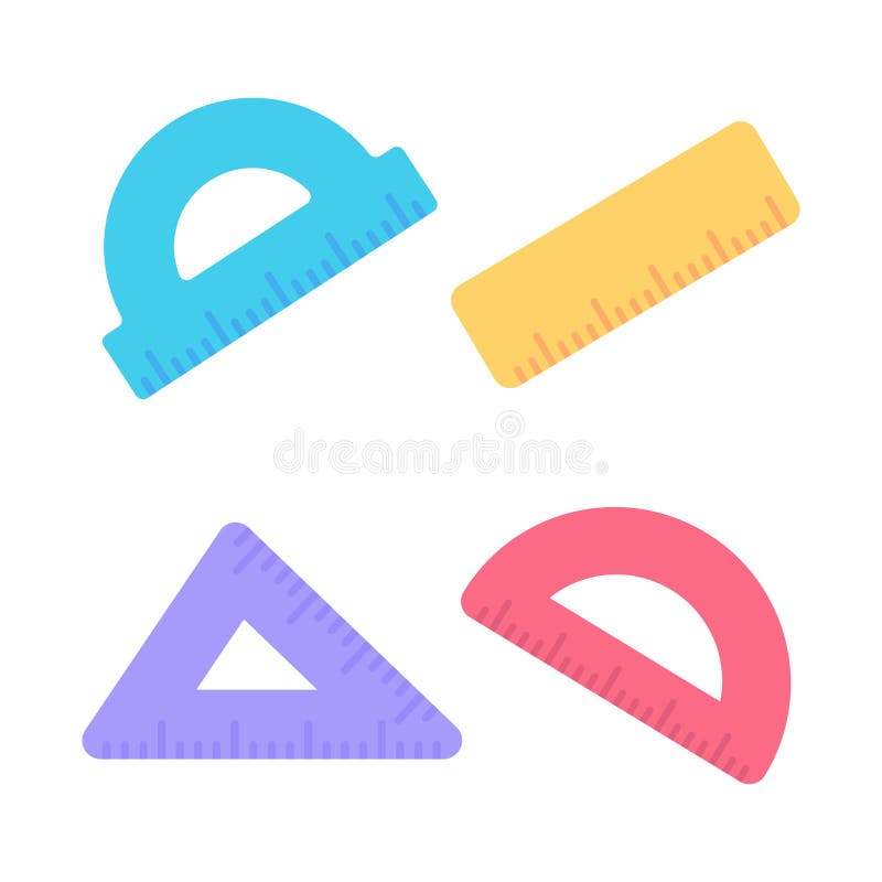 Triangular Ruler Child Ruler for Learning in School Stock Vector ...