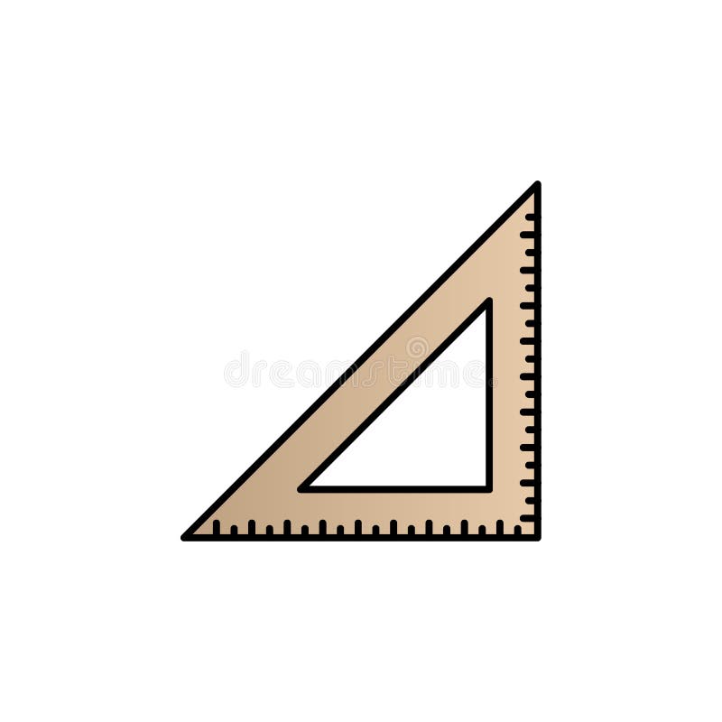 Triangular Ruler for School, Vector Illustration in Doodle Style ...
