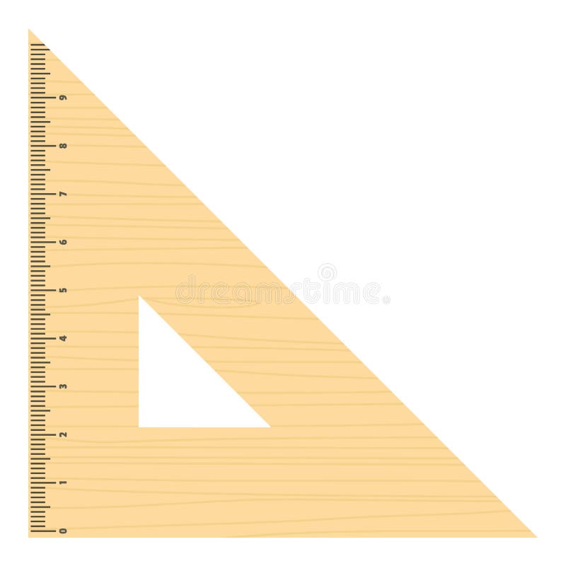 Triangular Ruler Icon, Flat Style. Stock Illustration - Illustration of ...