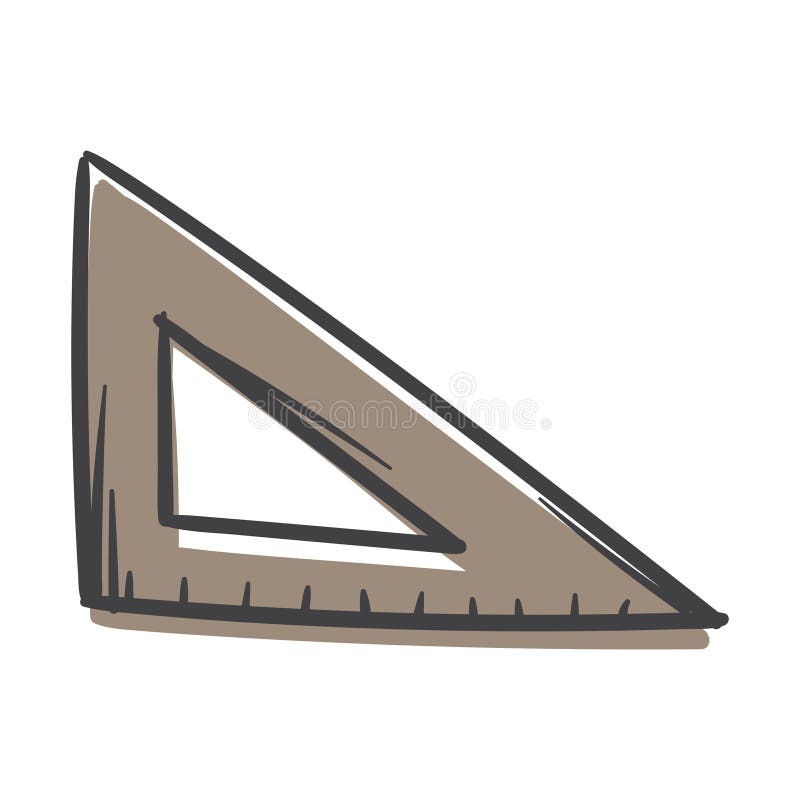 Triangular Ruler. School Supplies Stock Vector - Illustration of print ...