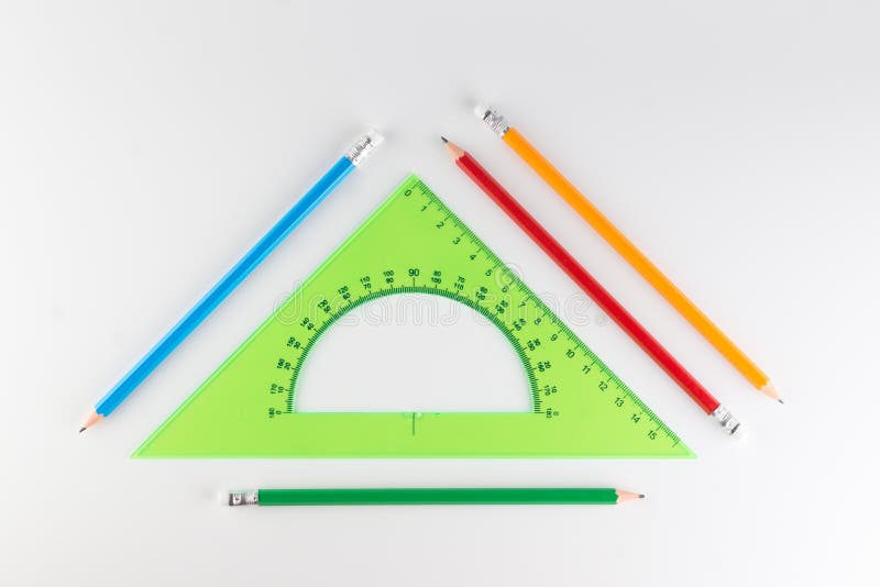Triangular Ruler for Studying at School Isolated Stock Image - Image of ...