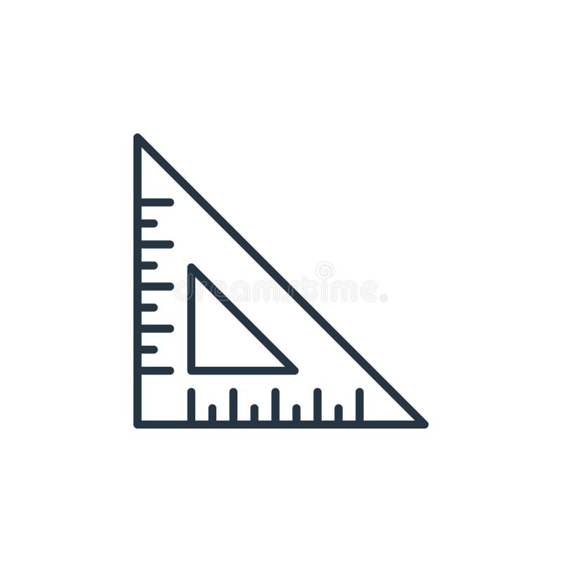 Triangular Ruler Vector Icon Isolated on White Background. Outline ...