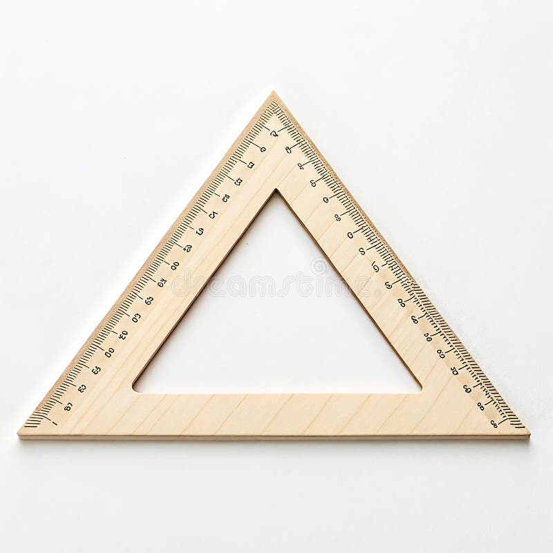 Triangular Ruler on White Background Stock Illustration - Illustration ...