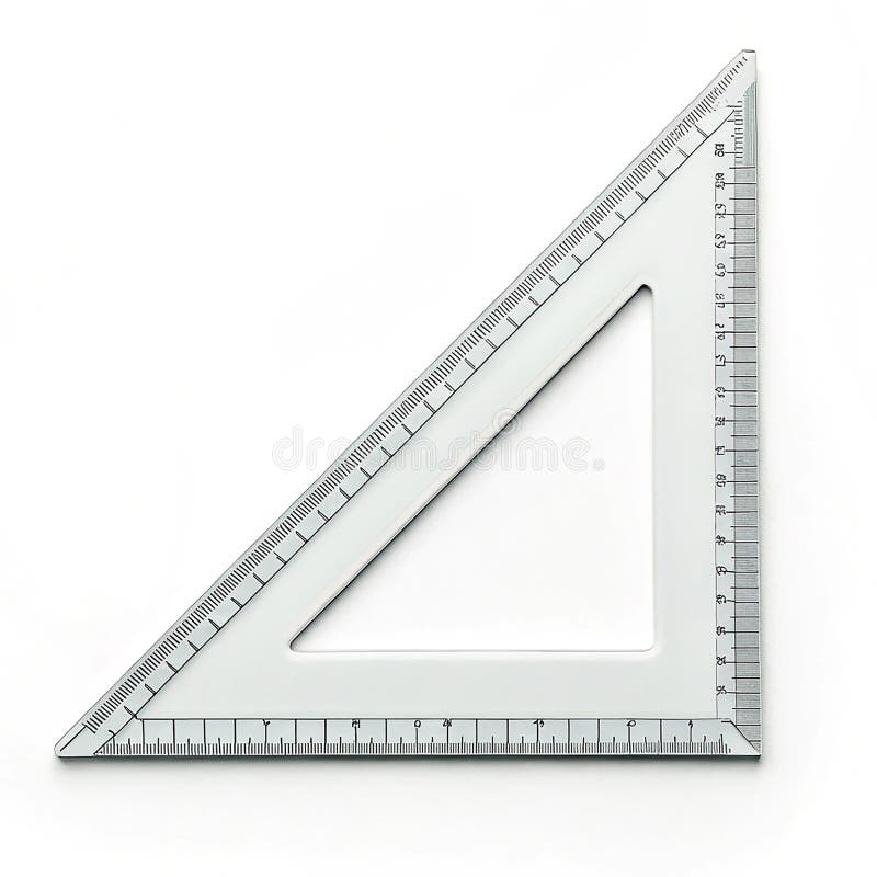 Triangular Ruler on White Background Stock Illustration - Illustration ...