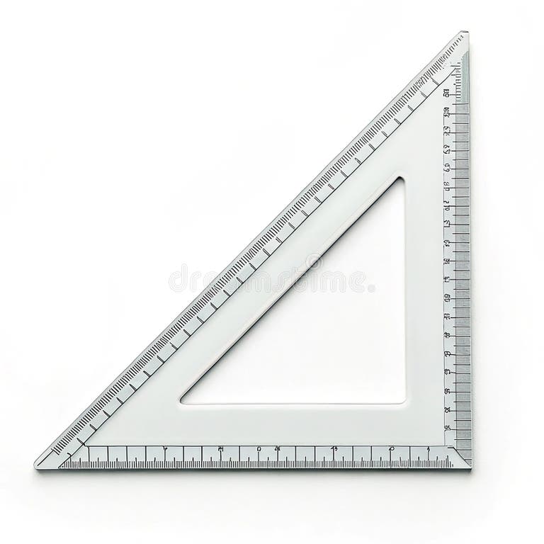 Triangular Ruler on White Background Stock Illustration - Illustration ...