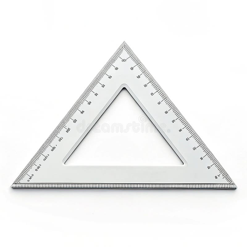 Triangular Ruler on White Background Stock Illustration - Illustration ...
