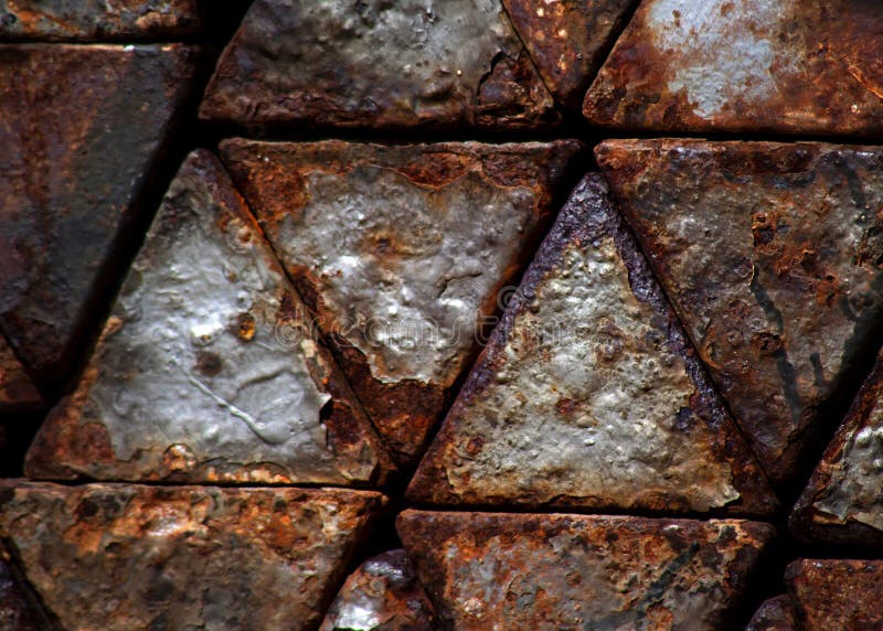 Triangular Rusted Inglots of a Heavy Metal Stock Image - Image of pile ...