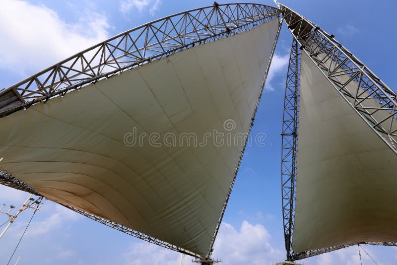 A Triangular Sail Stands in the City Park Stock Image - Image of ...