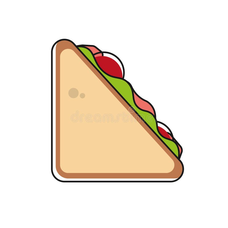 Triangular Sandwich Icon. Vector Stock Vector - Illustration of coldcut ...