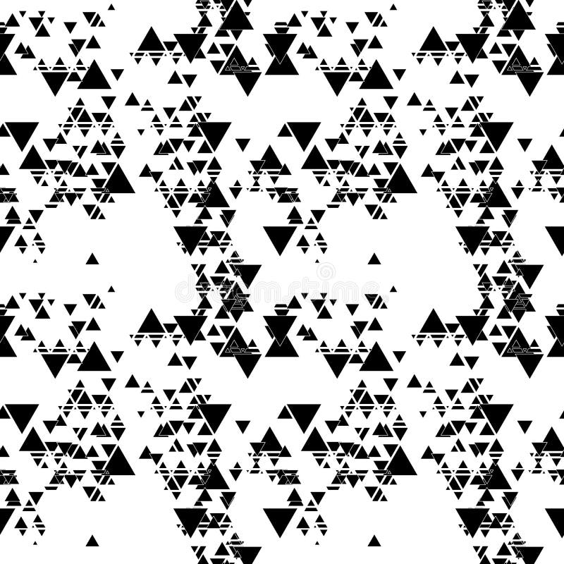 Triangular Seamless Vector Pattern. Abstract Black Triangles on White ...