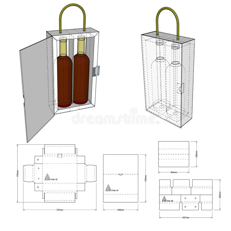 Triangular Self Assembly Packaging and Die-cut Pattern. Stock Vector ...
