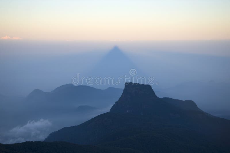 The Triangular Shadow of Adam S Peak in the Early Morning Stock Image ...