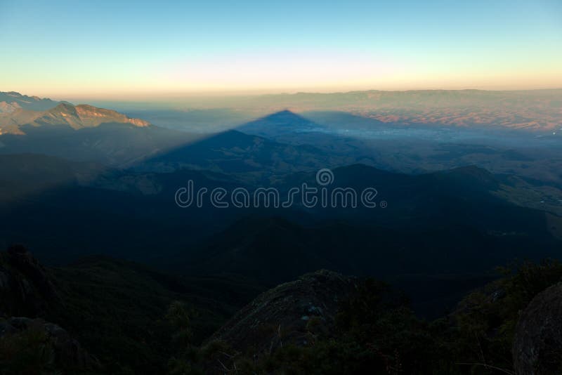 Triangular Shadows of a Mountain Seen from the Summit in Mantiqueira ...
