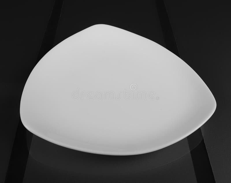 Triangular Shallow Porcelain Bowl Stock Photo - Image of serving ...