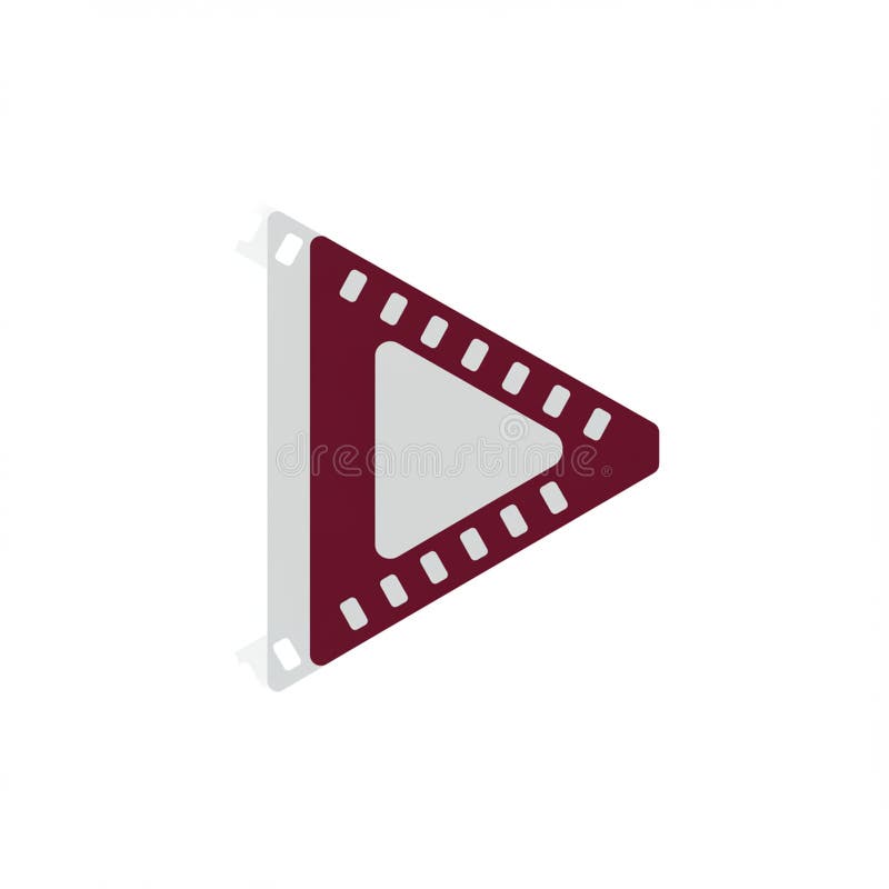 A Triangular Shape Resembling a Play Button, Designed with a Film Strip ...