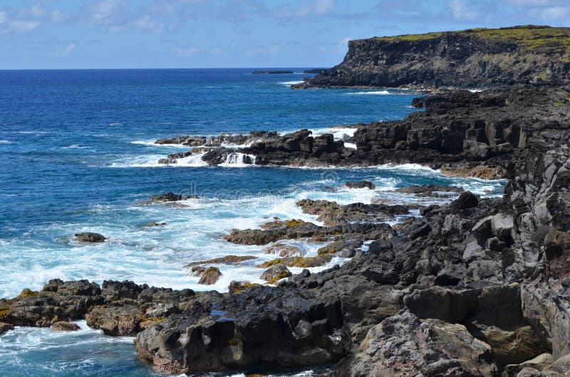 Rugged Volcanic Cliffs and Coastline in Rapa Nui Island Easter Island ...